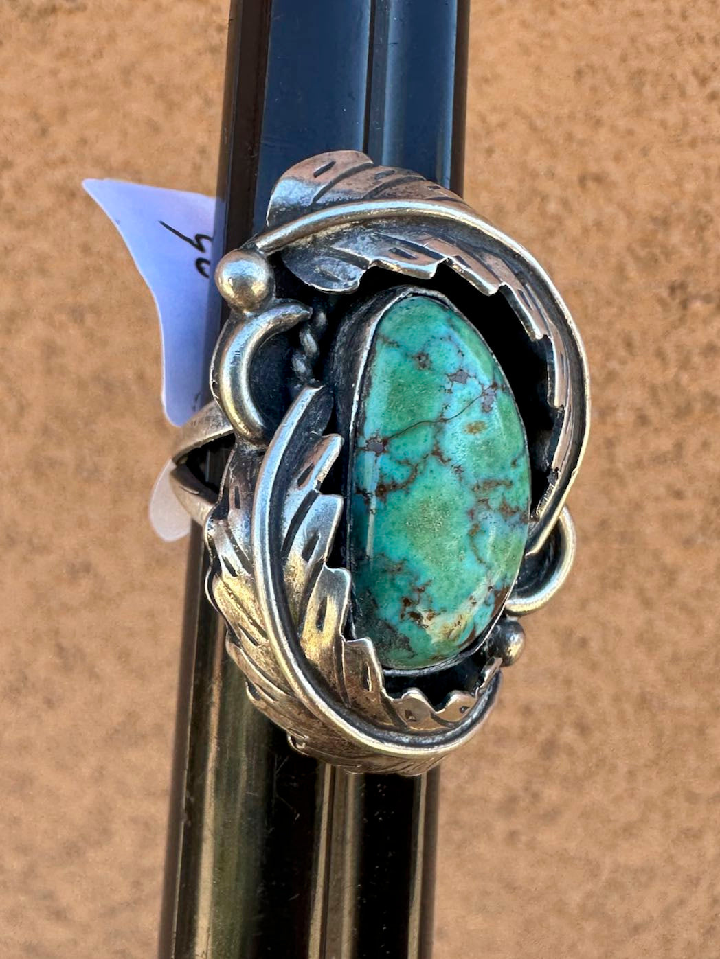 Valley Blue Turquoise Large Leaf Silver Ring – DESERT MOSS VINTAGE