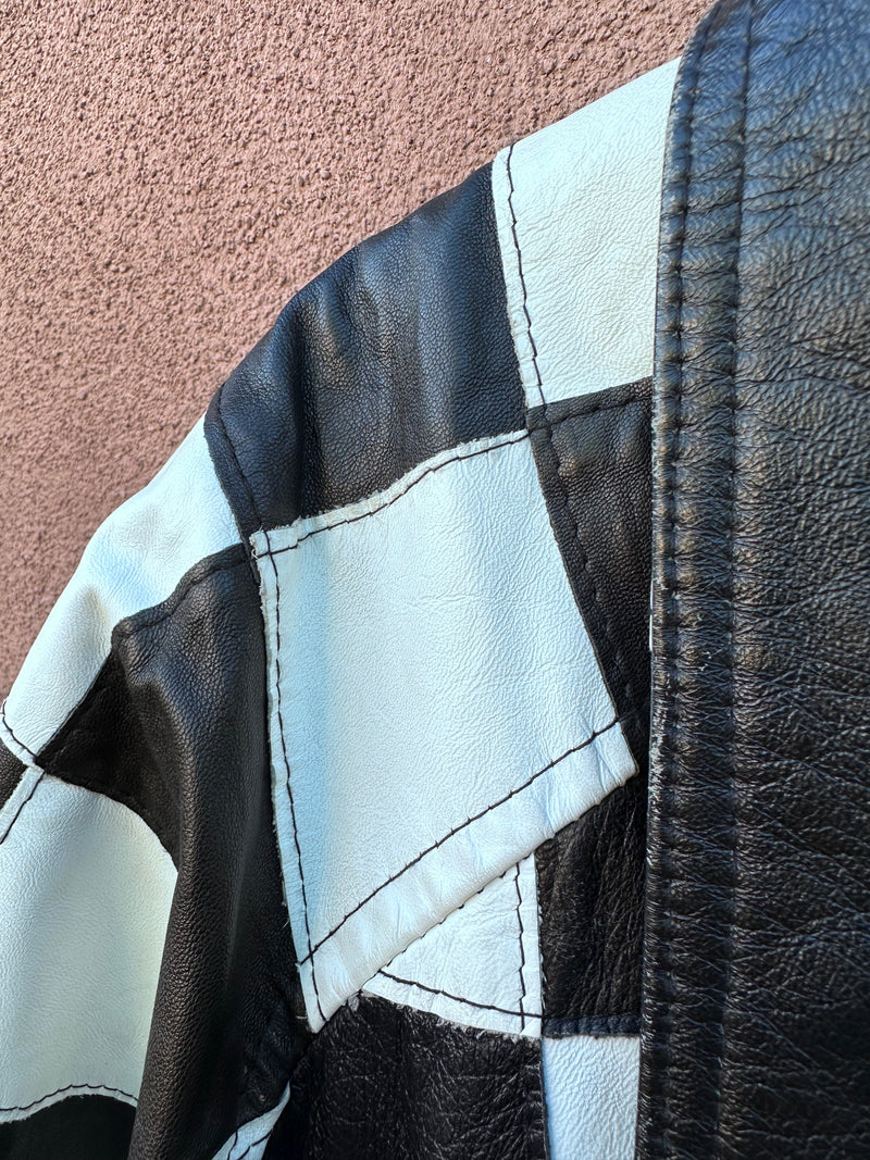 Vintage Checkered Leather Jacket by Twins - Made in USA – DESERT MOSS ...
