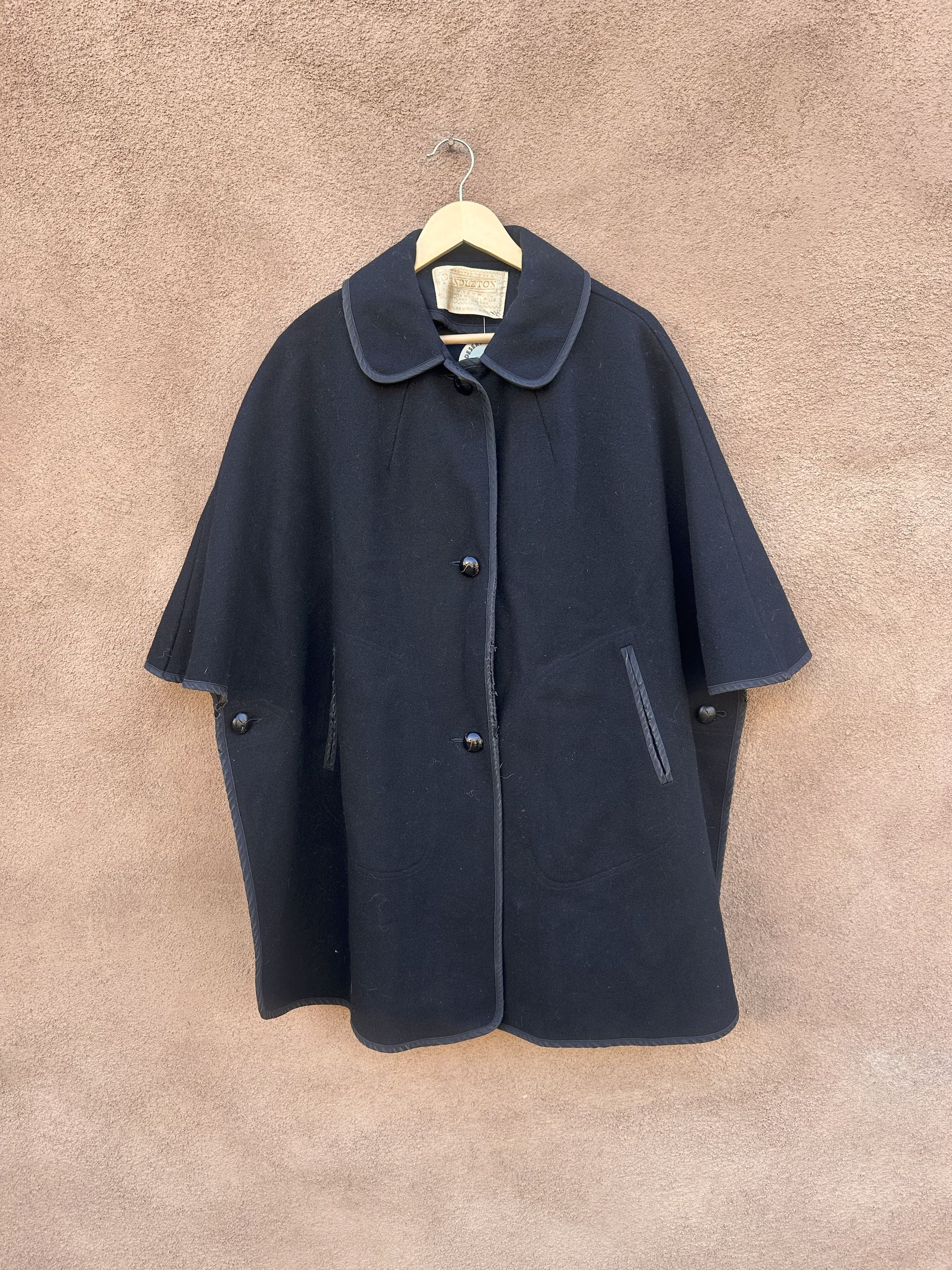Vintage Black 1950's Pendleton Cape with Pockets - as is – DESERT MOSS ...