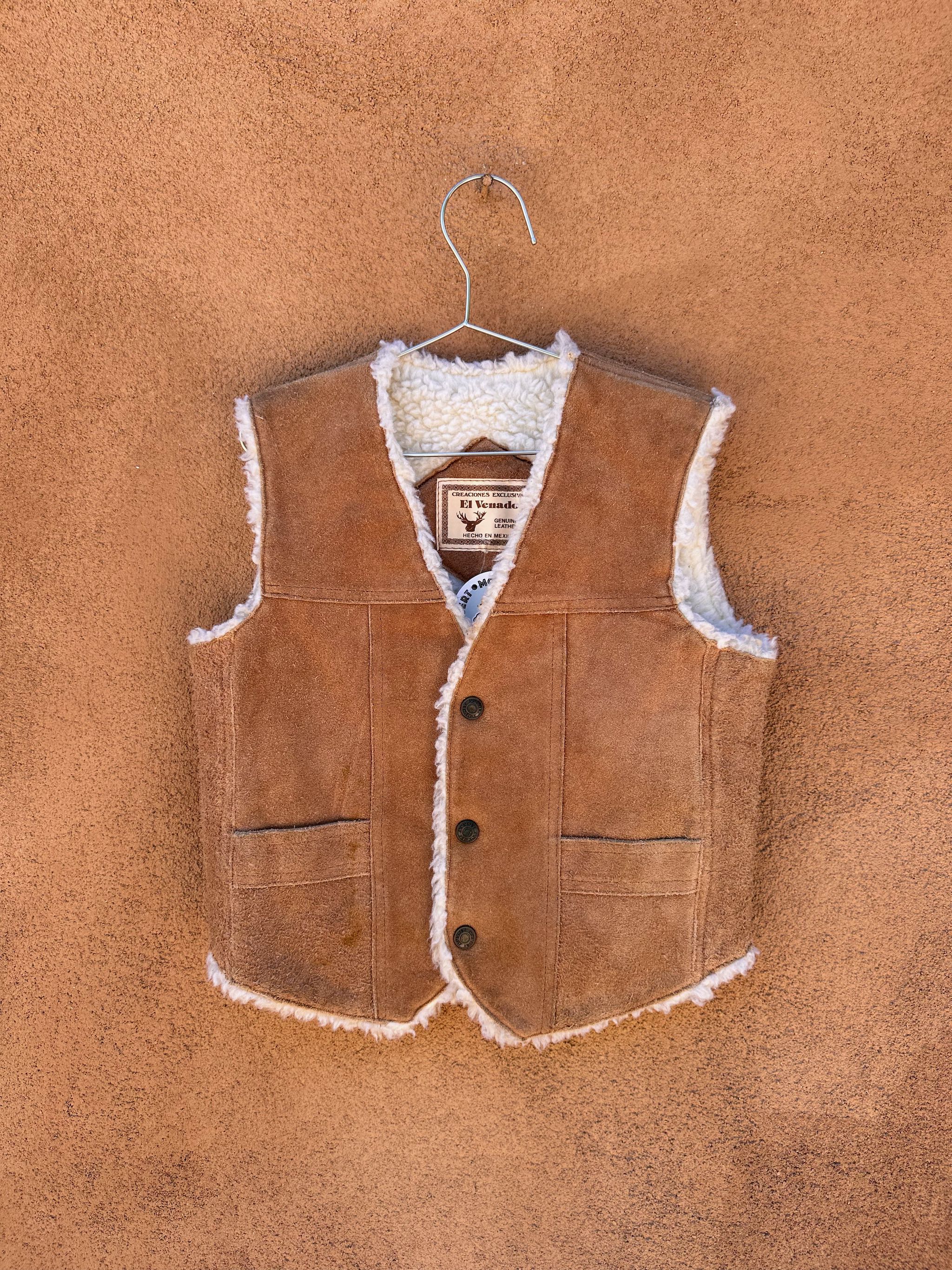 Vintage Kid's Suede Vest with Faux Shearling - El Venado – DESERT MOSS ...