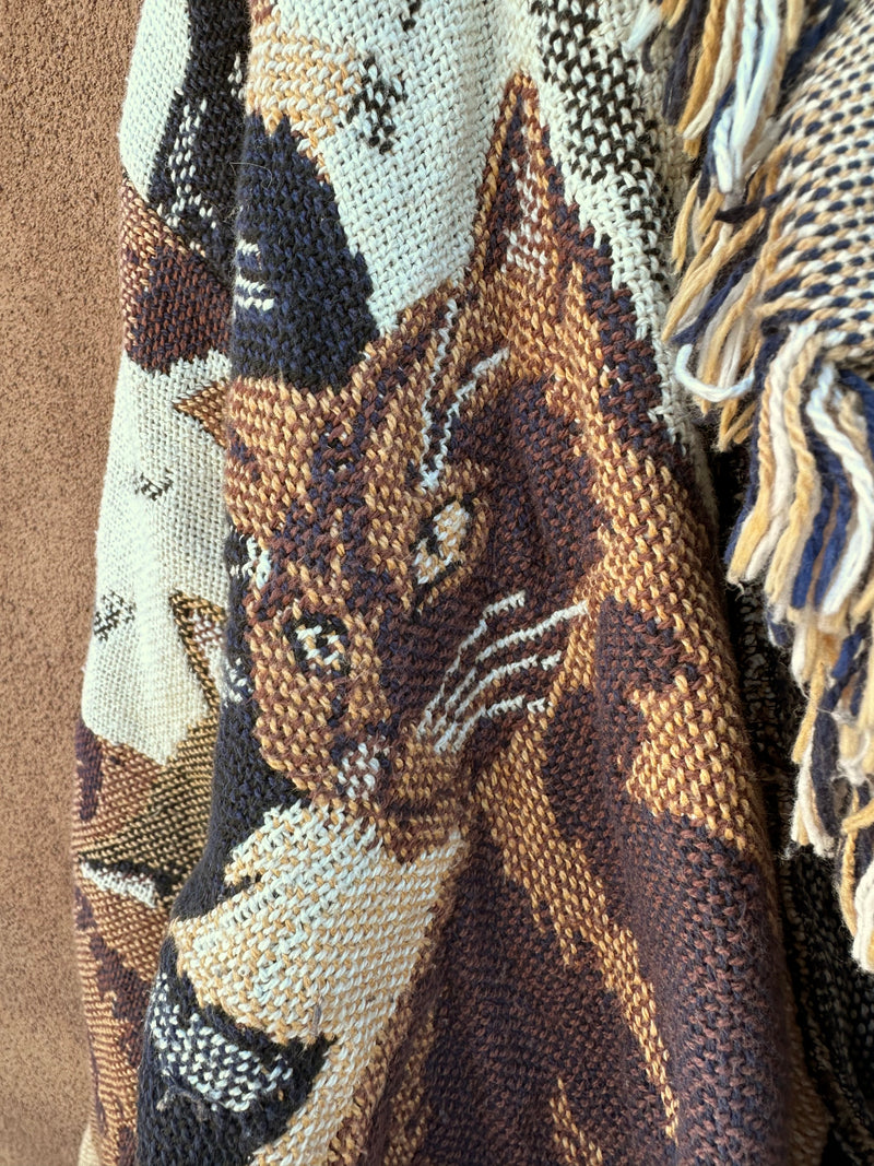 Vintage Cat Tapestry Jacket with Fringe – DESERT MOSS VINTAGE