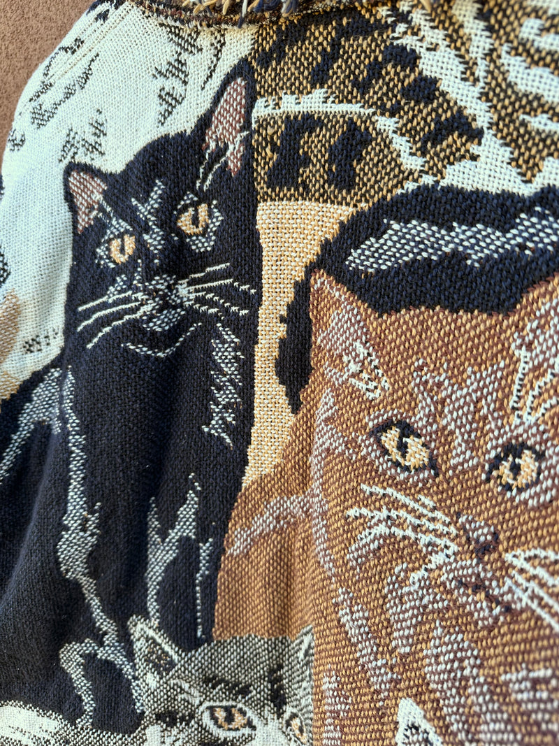 Vintage Cat Tapestry Jacket with Fringe – DESERT MOSS VINTAGE
