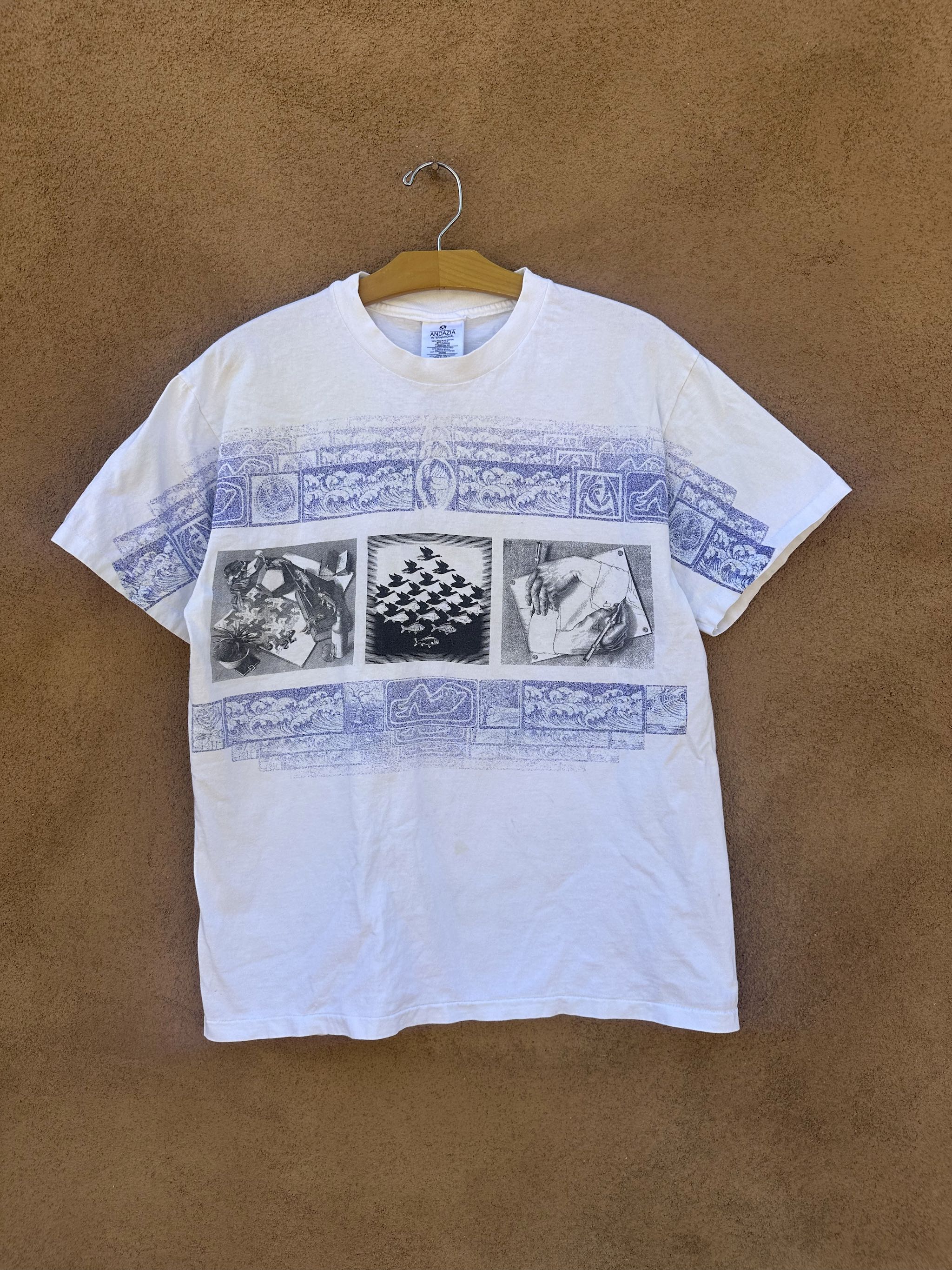 Vintage 90's MC Escher All Over Print T-shirt – DESERT MOSS VINTAGE