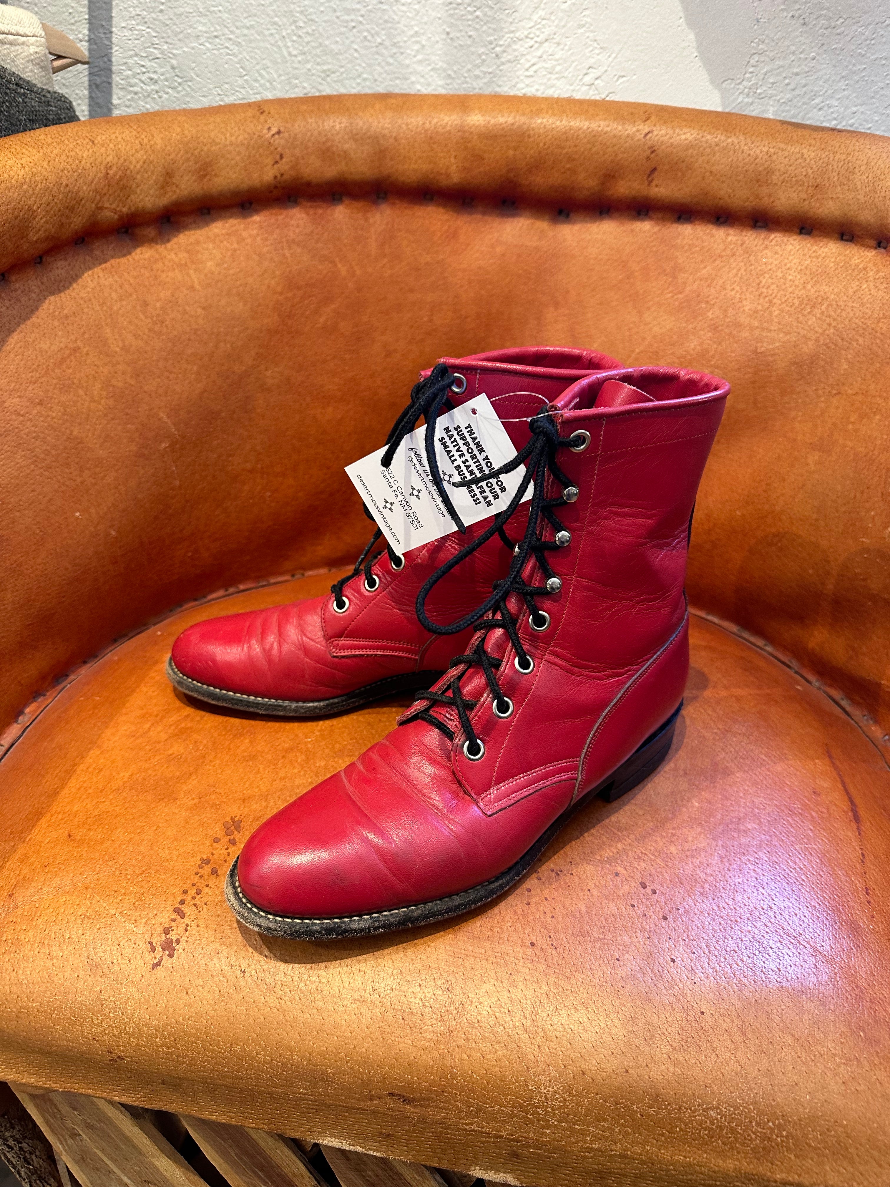 Vintage Red Justin Packer Boots - 6.5B – DESERT MOSS VINTAGE