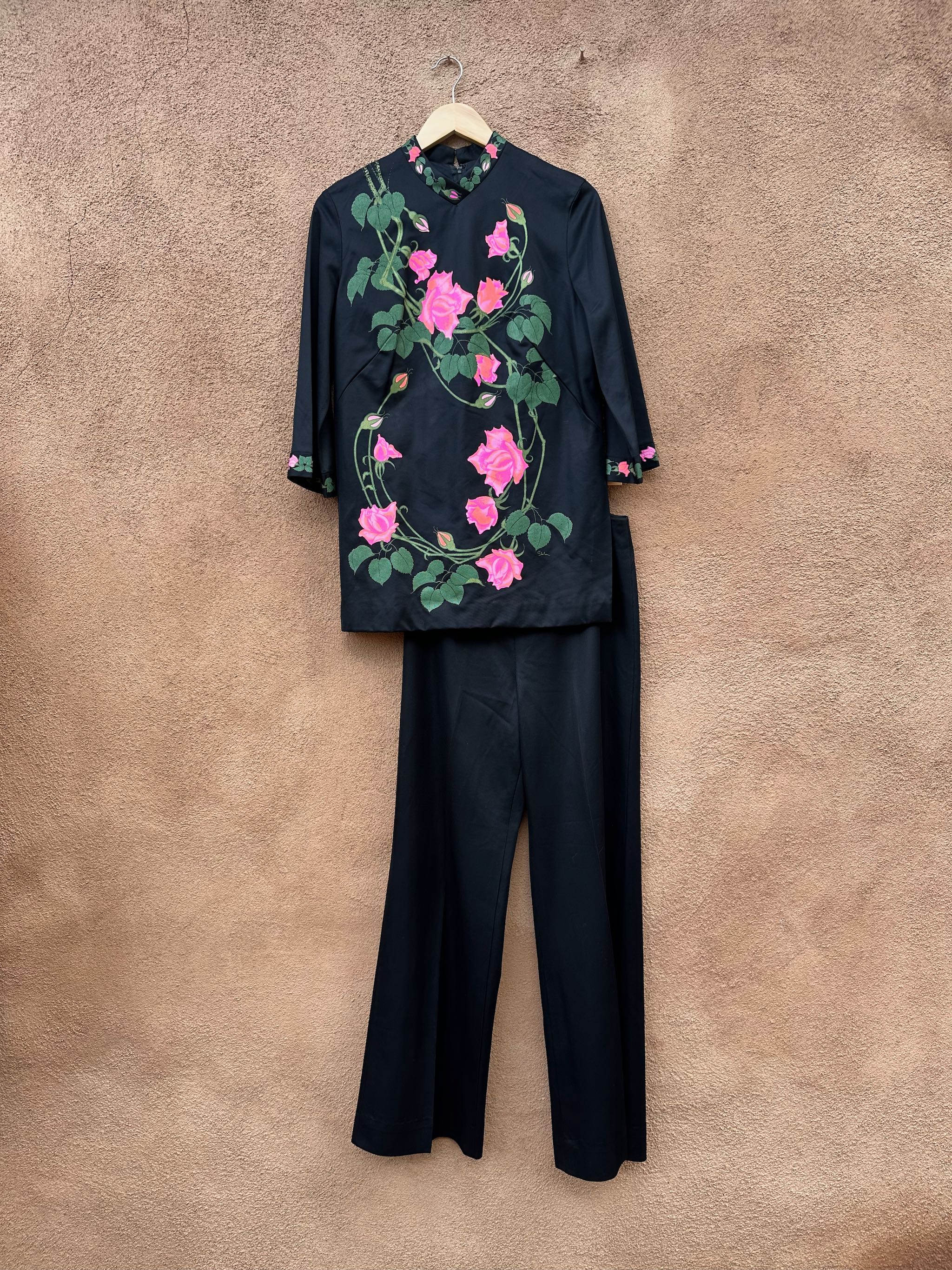 Vintage 1960's Alfred Shaheen Pink Rose Pantsuit – DESERT MOSS VINTAGE