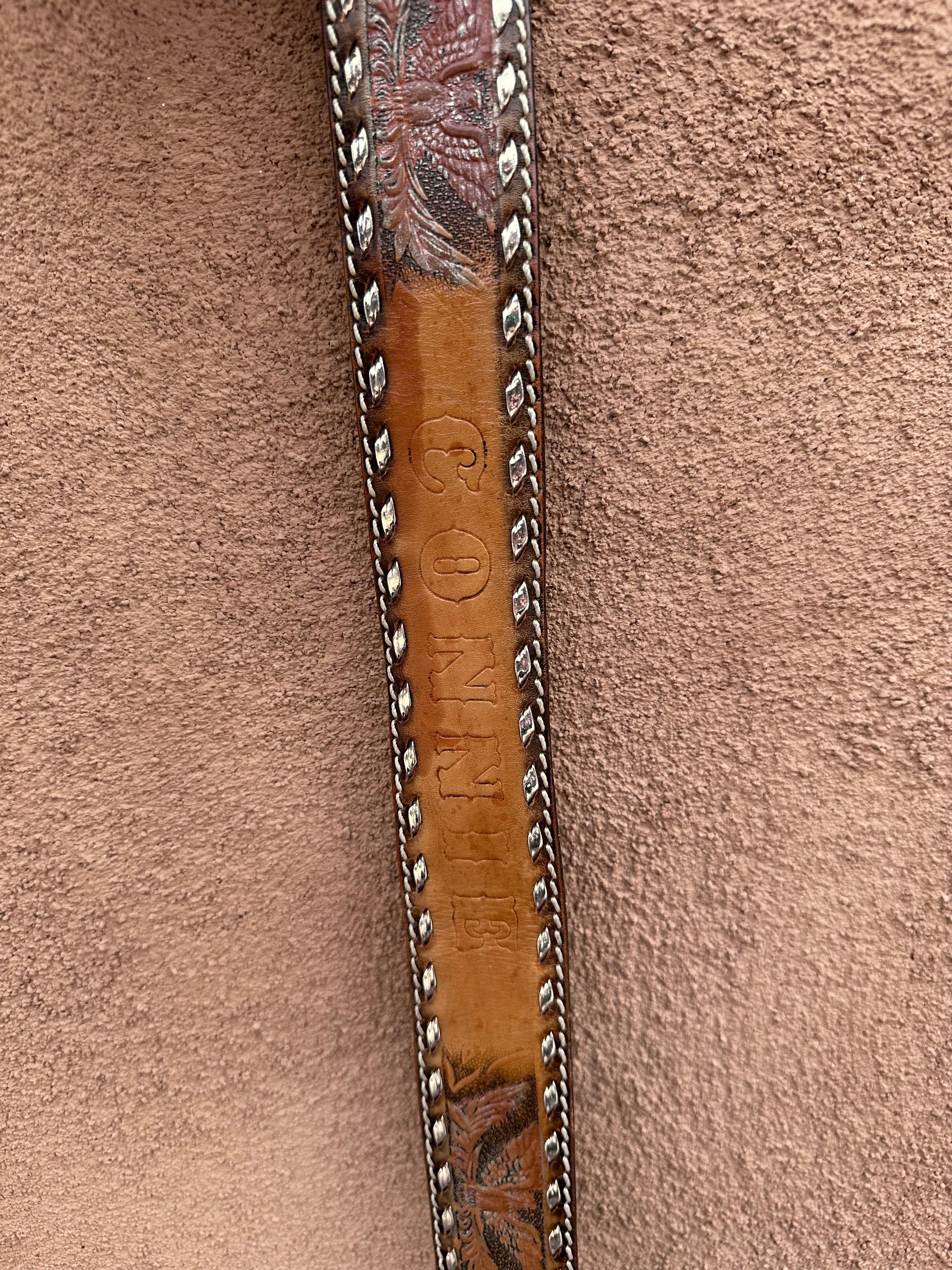 Vintage Tooled Leather "Connie" Belt – DESERT MOSS VINTAGE