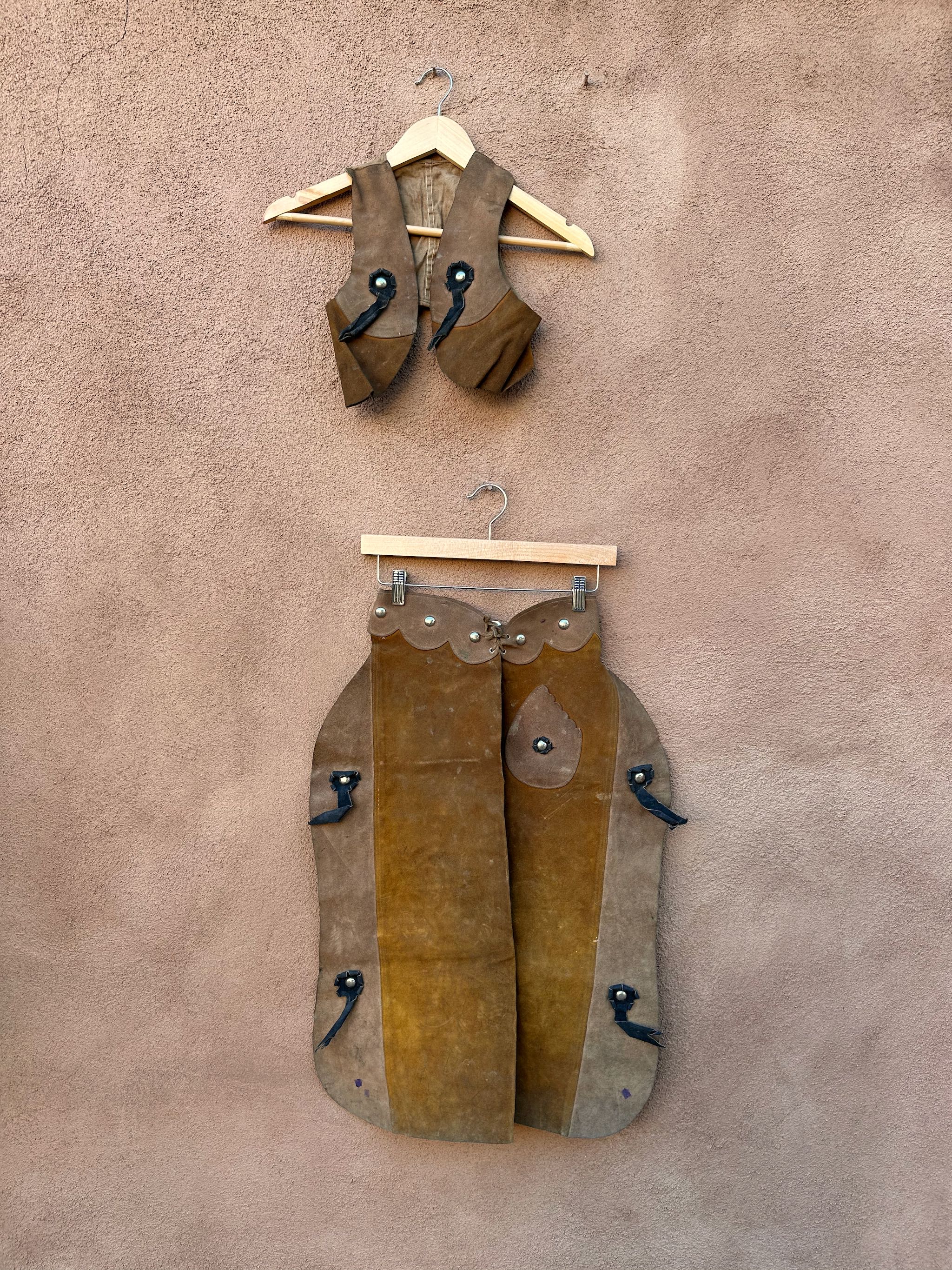 Vintage Kid's 1940's Suede Cowboy Vest & Chaps - Small/Med – DESERT ...