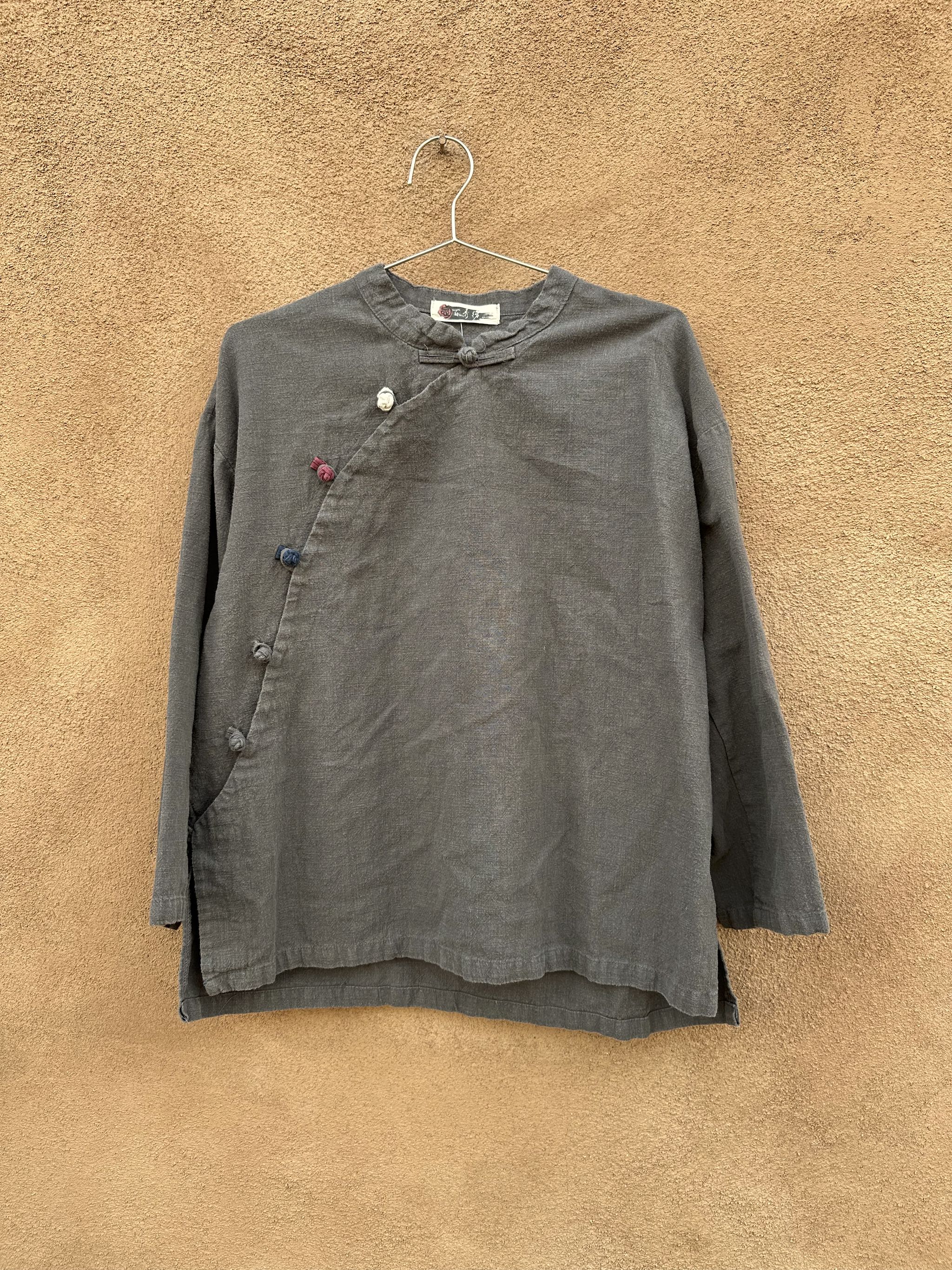 Vintage Gray Samue Knot Button Top - Cotton – DESERT MOSS VINTAGE