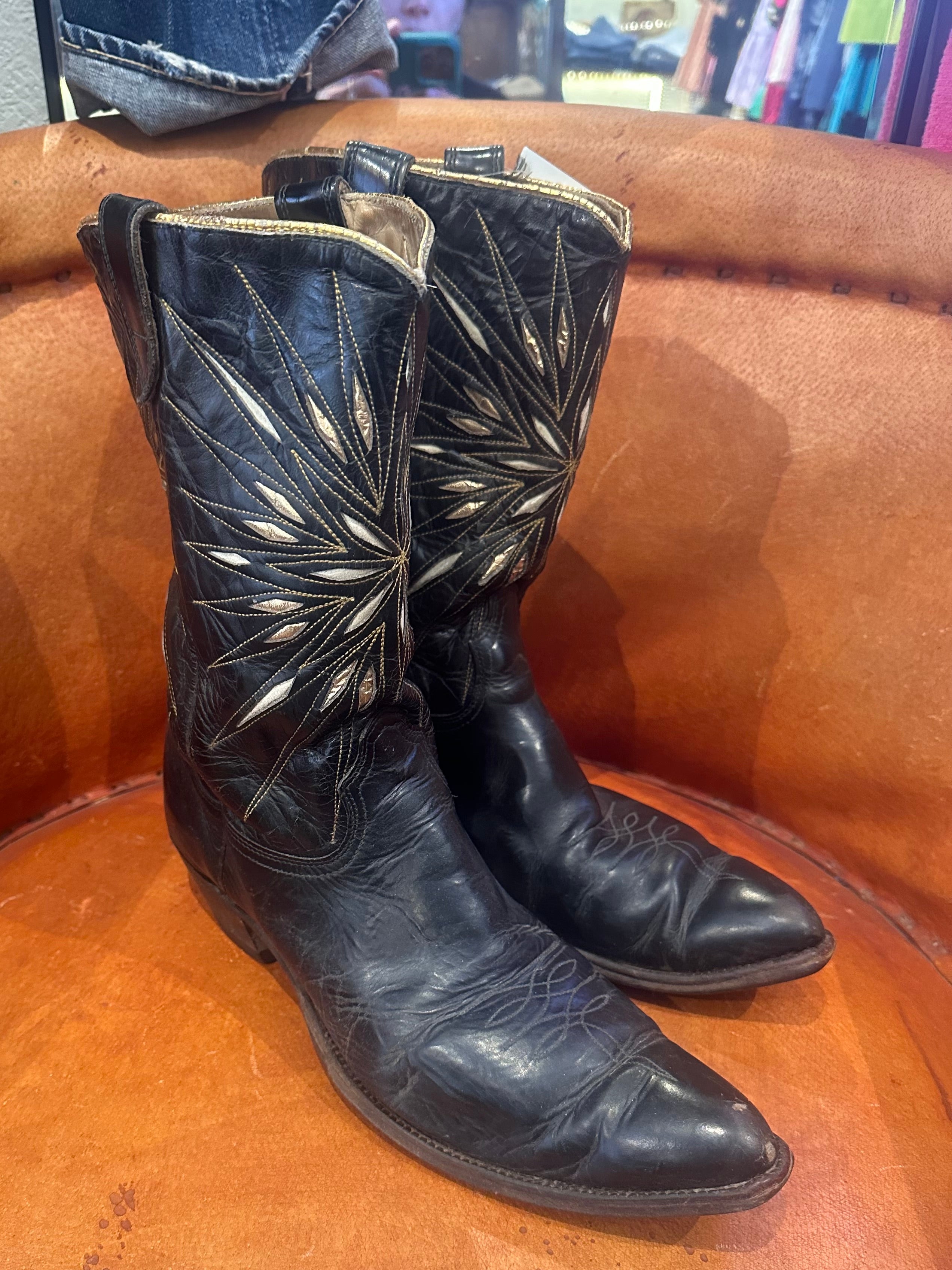 Vintage 1950's ACME "Sunburst" Cowboy Boots, 12D - as is – DESERT MOSS ...