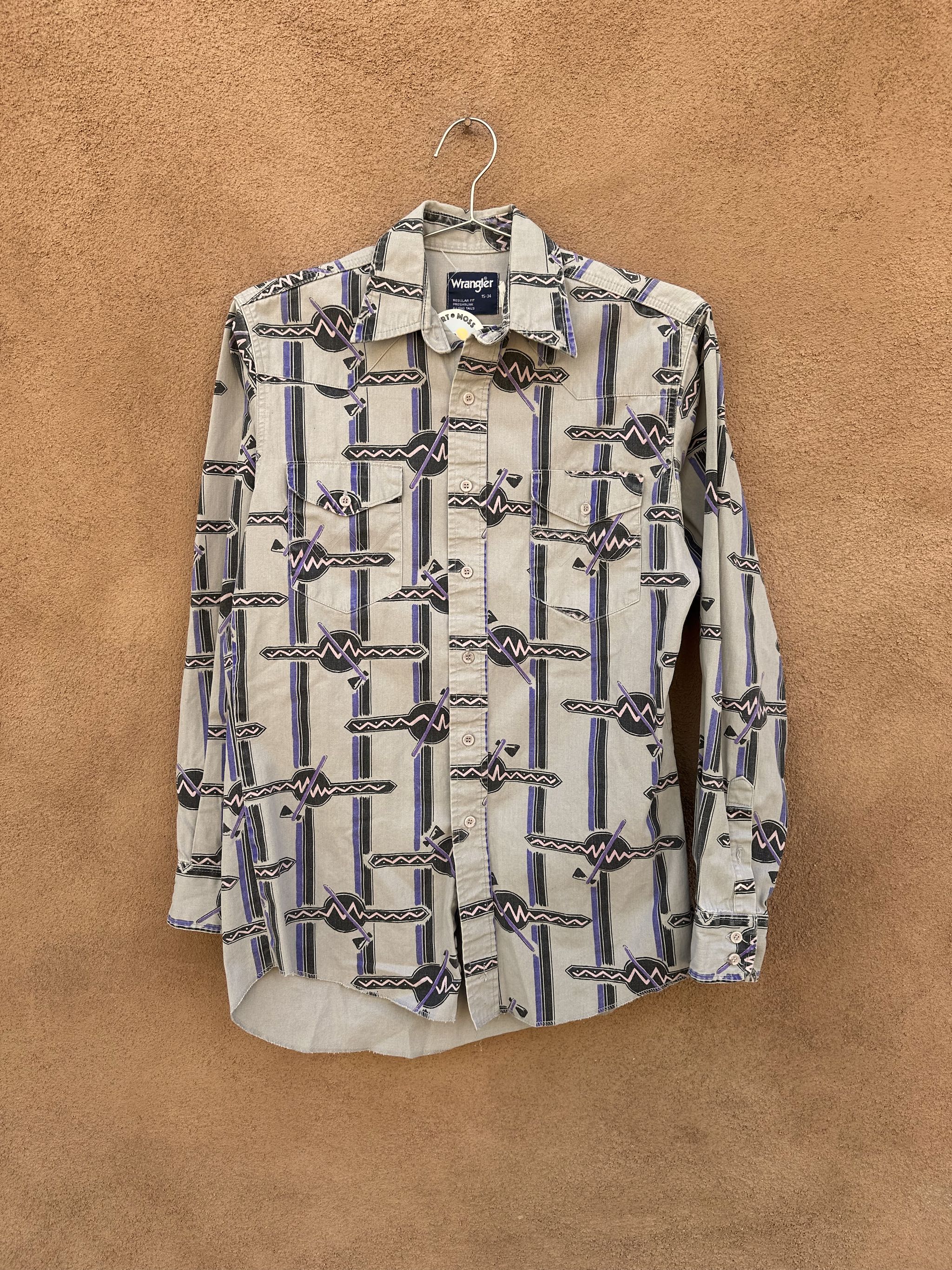 Vintage New Wave Cowboy Cotton Wrangler Shirt – DESERT MOSS VINTAGE