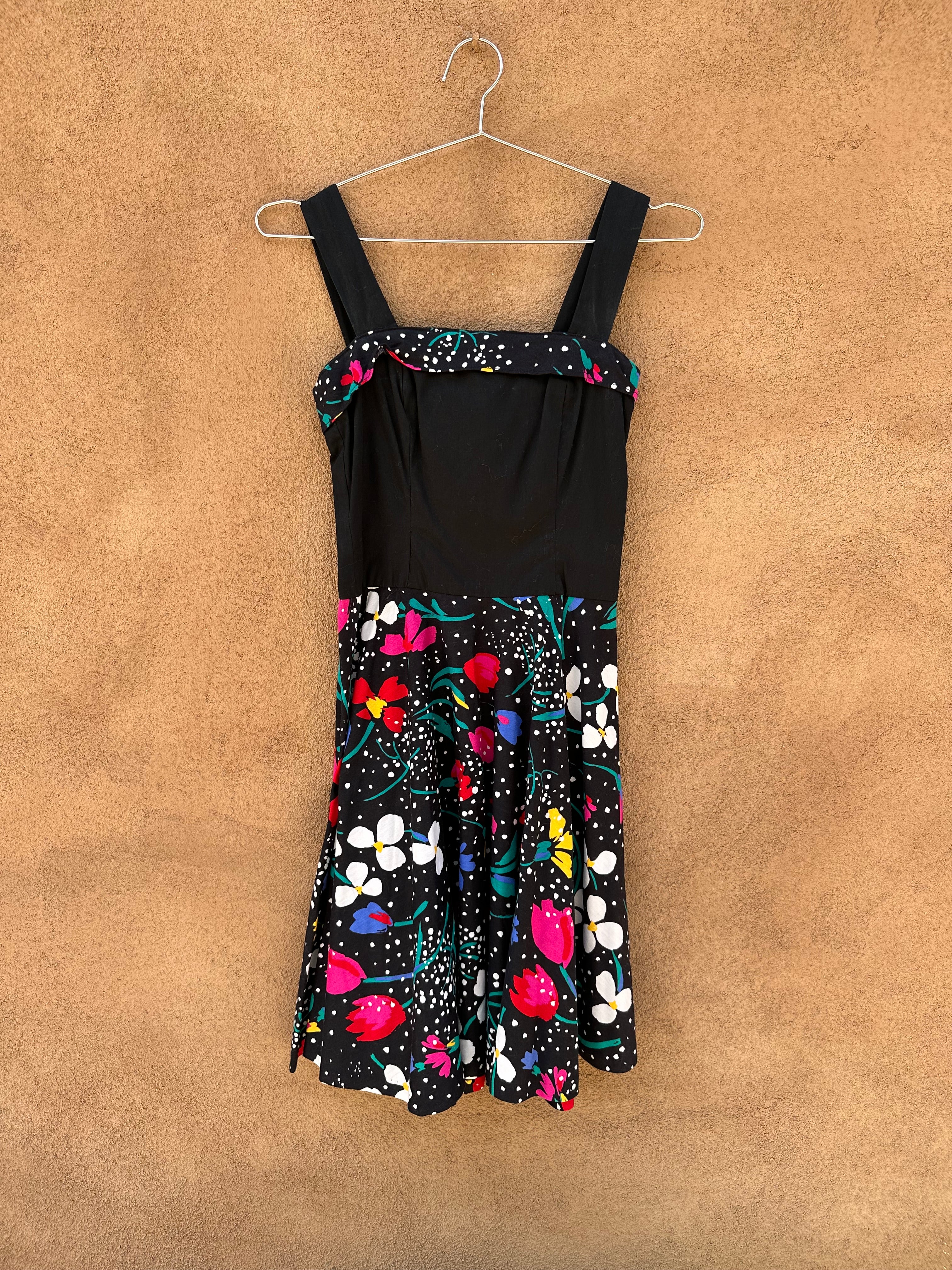 Vintage Floral Print Black Dress by Derek Michael – DESERT MOSS VINTAGE