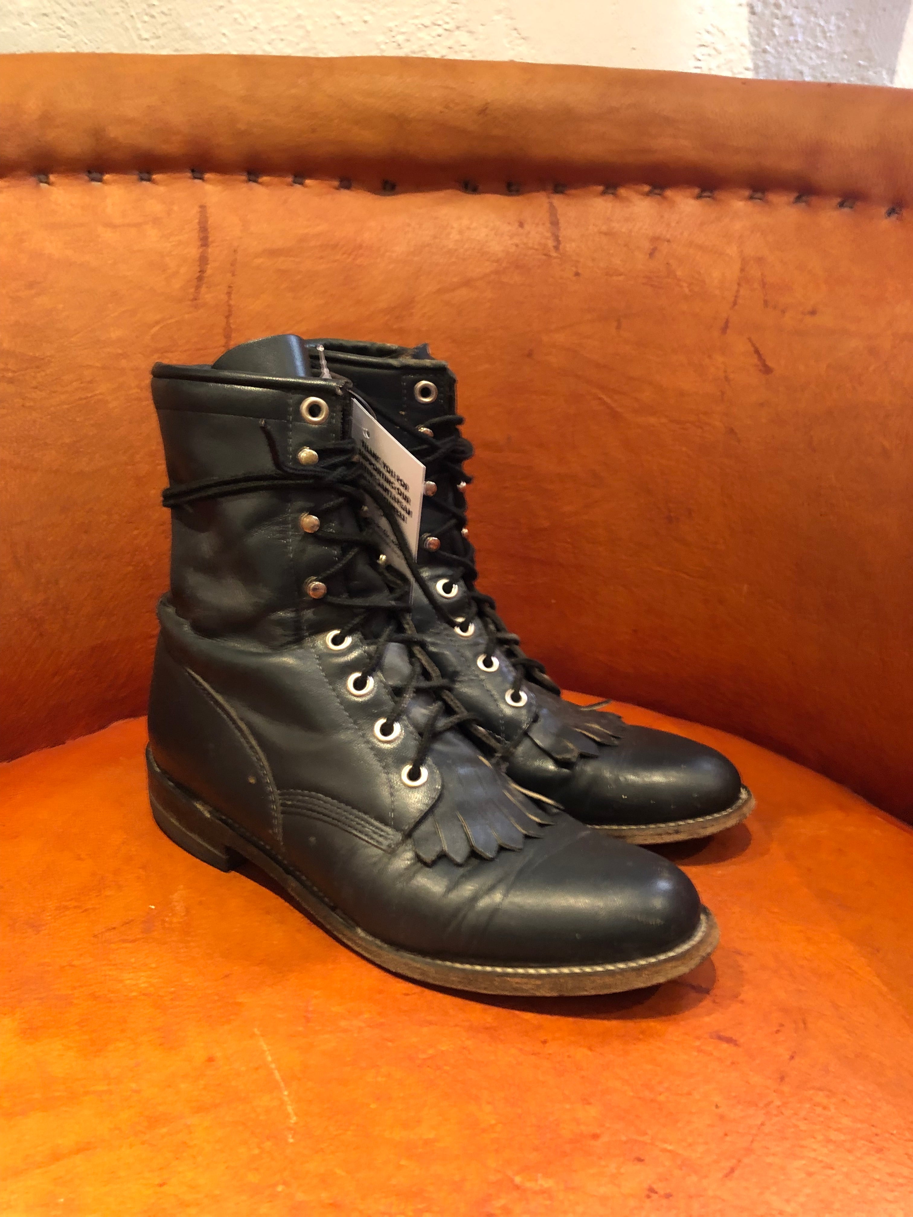 Gunmetal Justin Packer Boots 6b – DESERT MOSS VINTAGE