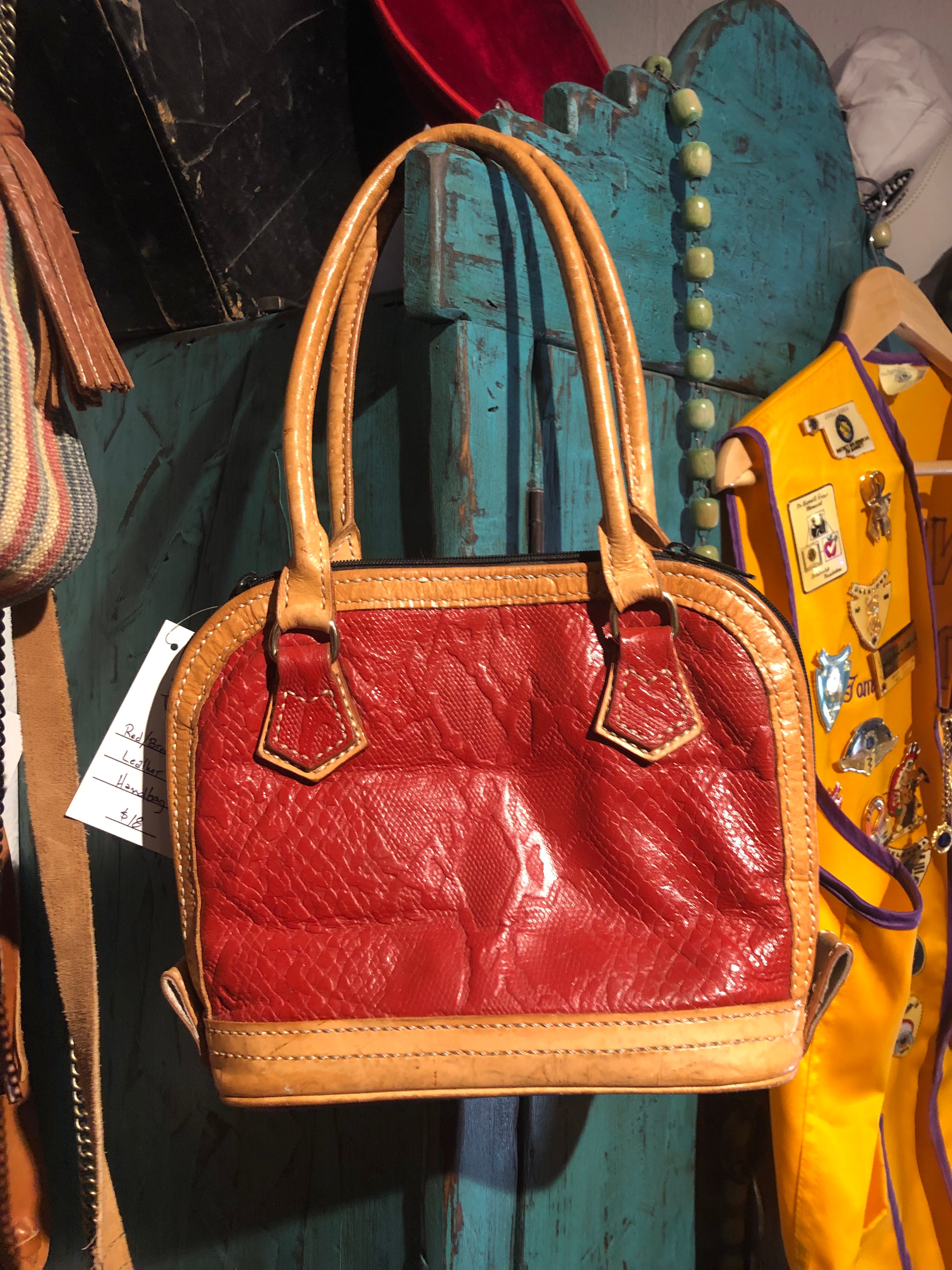 Vintage Red/Brown Leather Mexican Handbag – DESERT MOSS VINTAGE