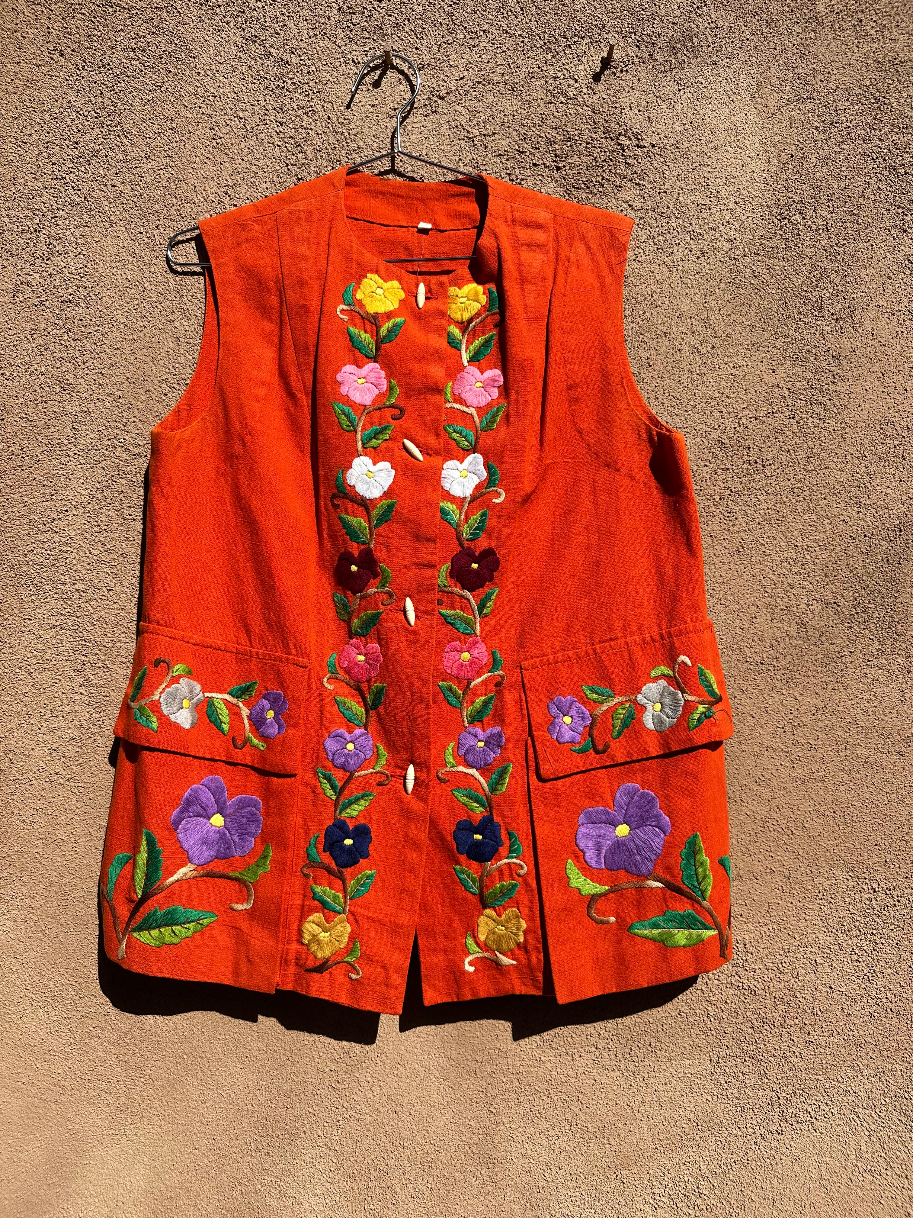 Vintage Orange Floral Embroidered Tunic – DESERT MOSS VINTAGE